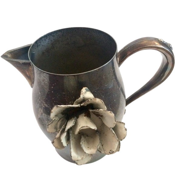 Oneida vintage | Accents | Upcycled Silverplate Pitcher With 3d Metal ...